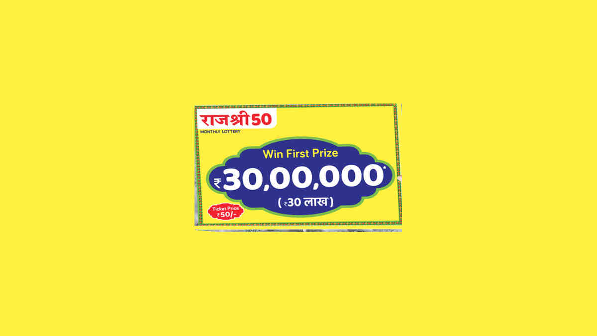 Goa Rajshree 50 Monthly Lottery Result 23.10.2025 (6.30 PM) - Lot